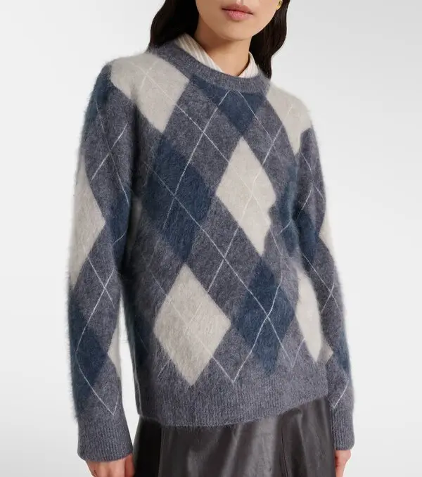 LISA YANG Margy Argyle Cashmere Sweater