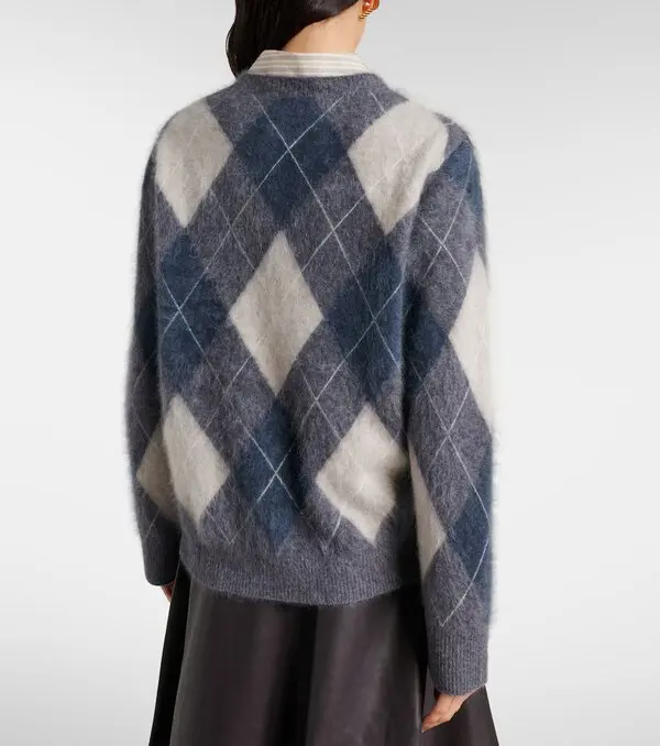 LISA YANG Margy Argyle Cashmere Sweater