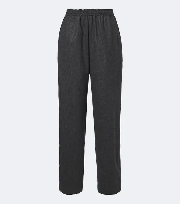 JIL SANDER Wool Flannel Wide-leg Pants