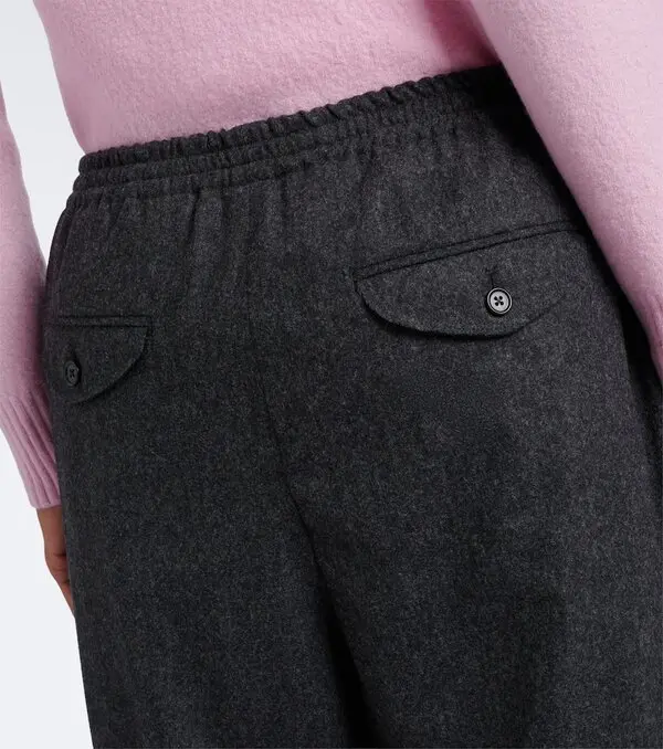 JIL SANDER Wool Flannel Wide-leg Pants