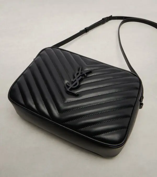 Saint Laurent Lou Camera Leather Crossbody Bag - Black