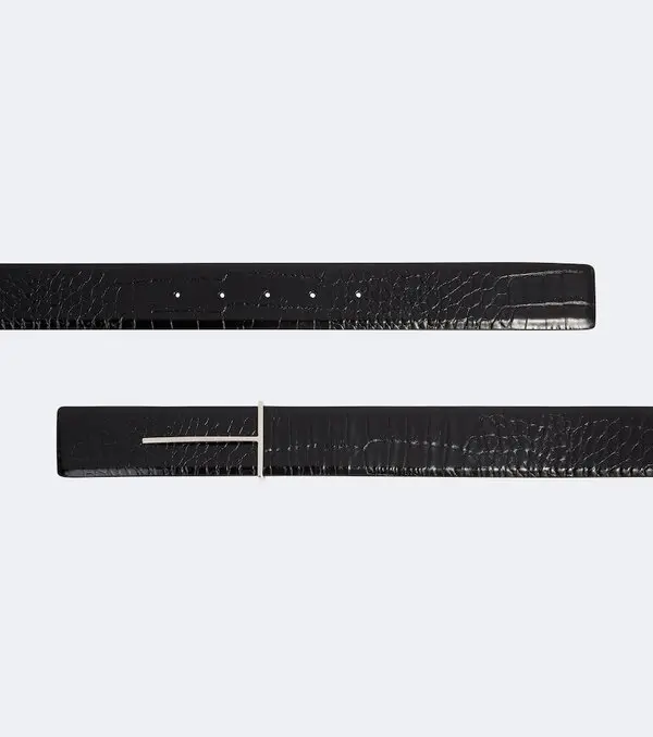 TOM FORD T Croc-effect Patent Leather Belt