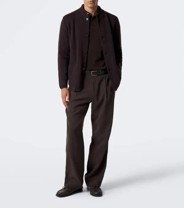 LARDINI Knitted Wool And Cashmere Blazer