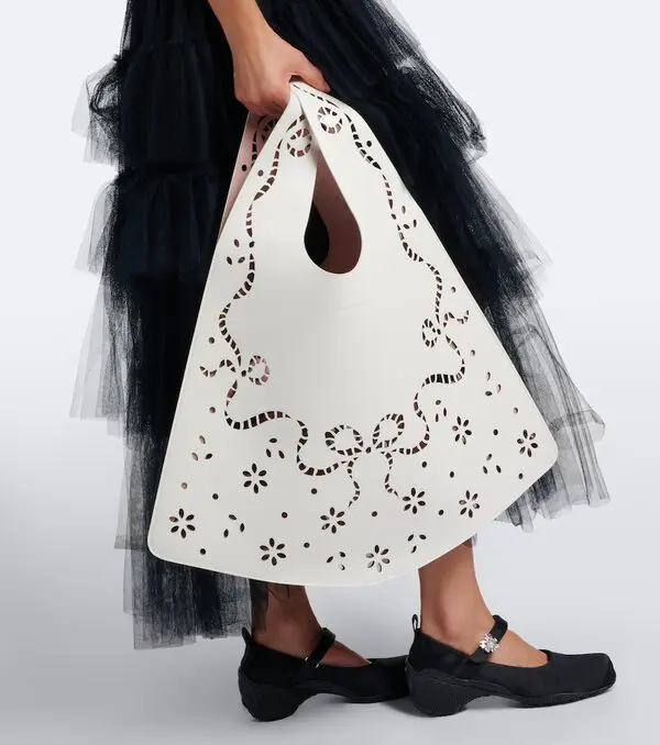 Simone Rocha Laser-cut Leather Shopper