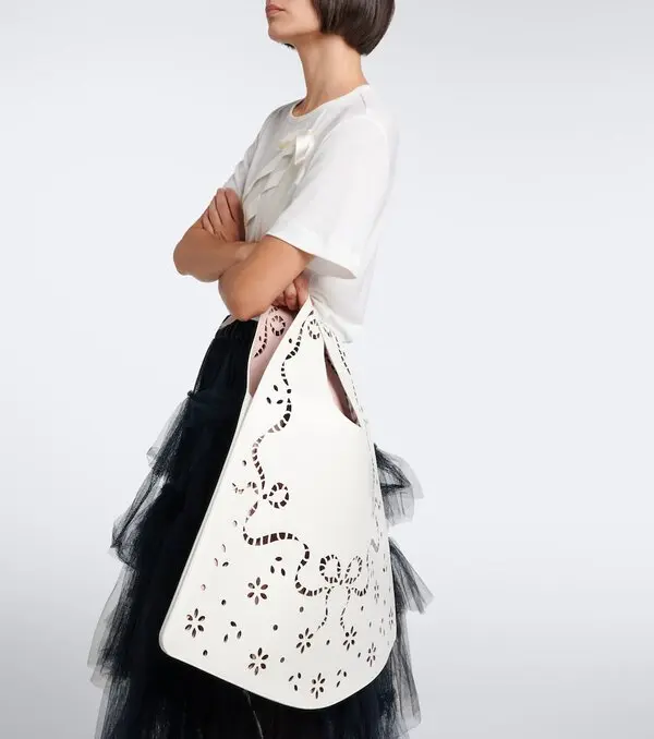 Simone Rocha Laser-cut Leather Shopper