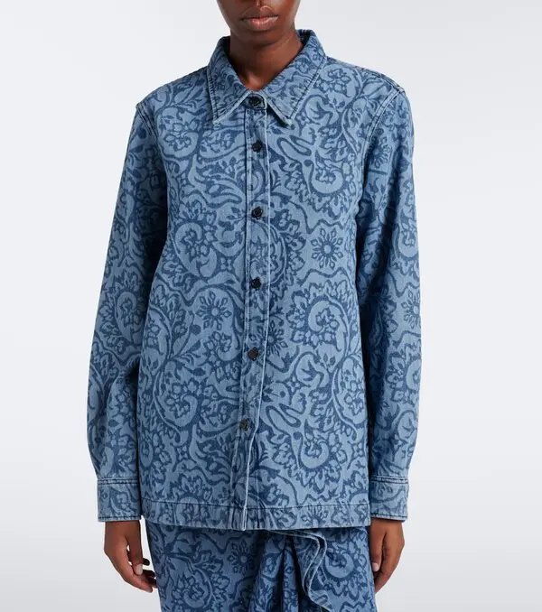 Dries Van Noten Floral Denim Overshirt