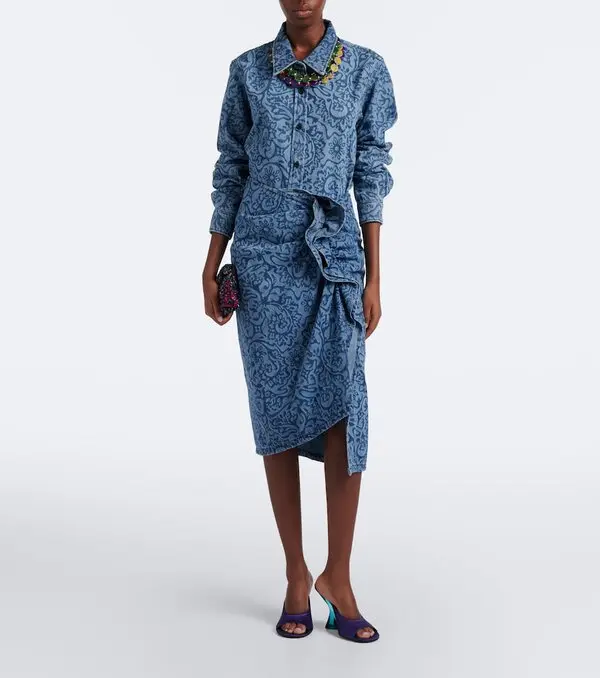 Dries Van Noten Floral Denim Overshirt