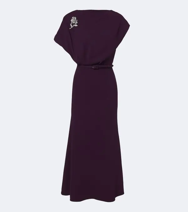 Roland Mouret Embellished Cady Cocktail Dress