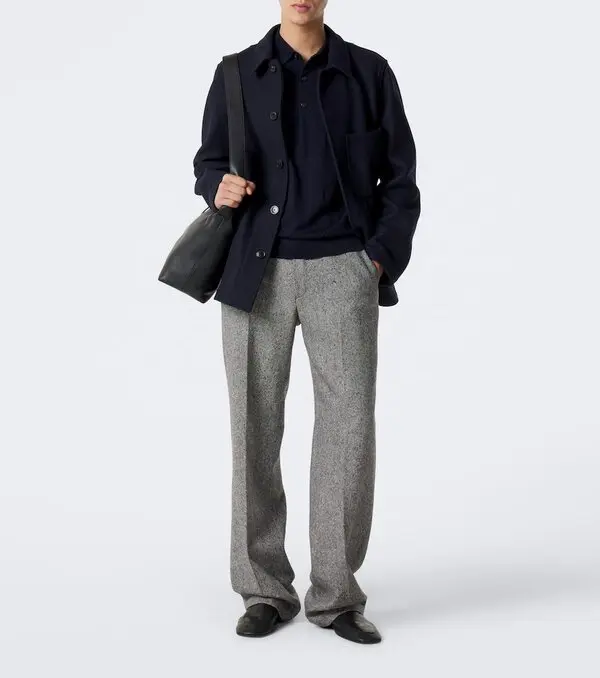 Dries Van Noten Argyle Open-knit Wool Polo Shirt