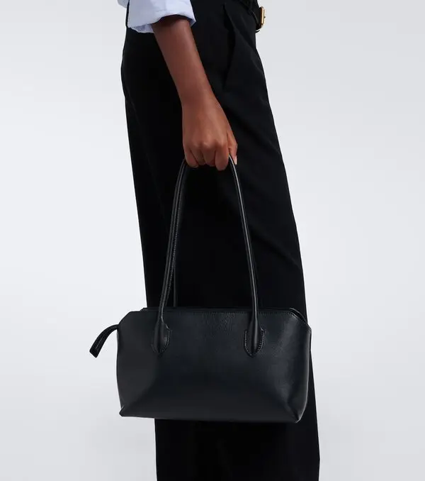 THE ROW Terrasse Leather Shoulder Bag - Black