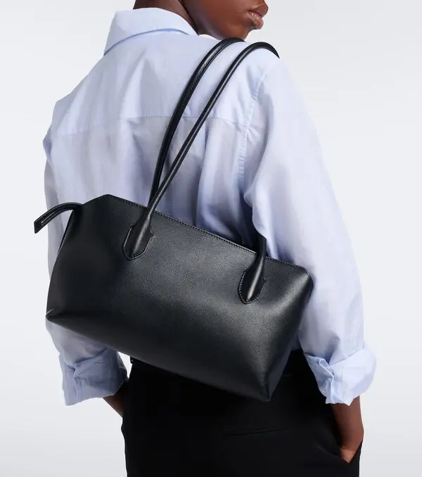 THE ROW Terrasse Leather Shoulder Bag - Black