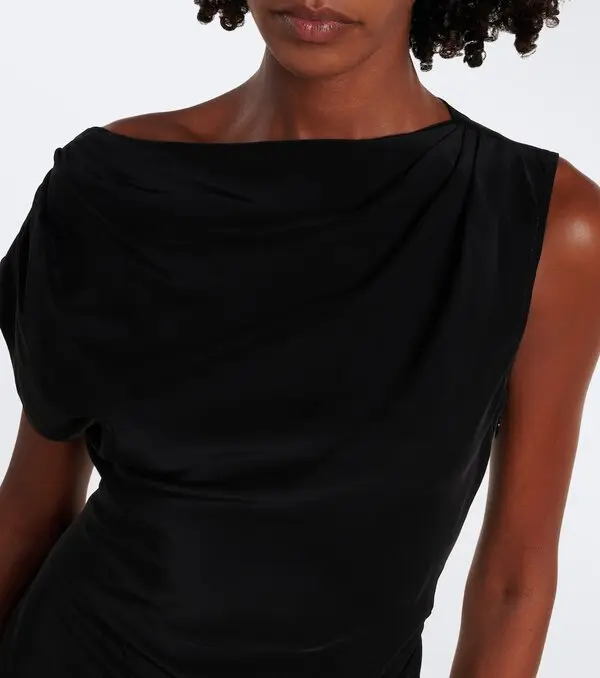 Veronica Beard Yvonne Draped Crêpe De Chine Top