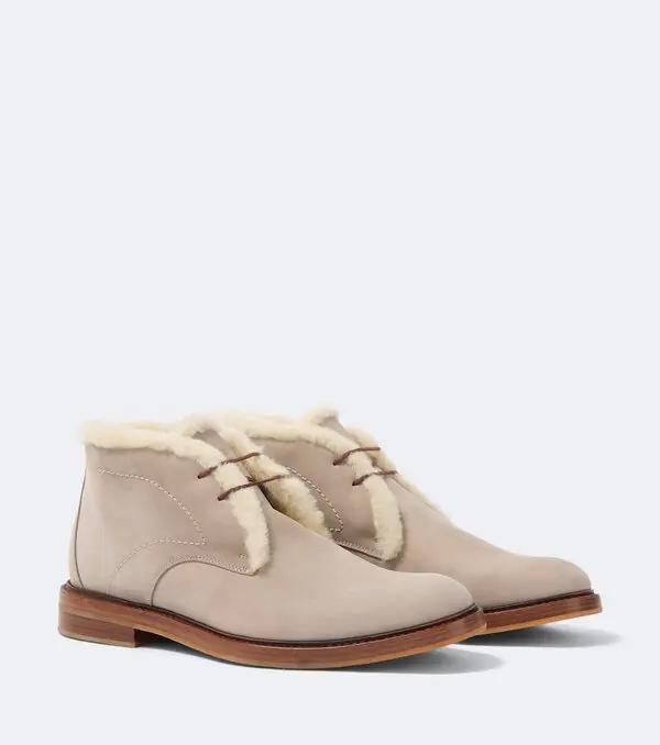 Manolo Blahnik Keswick Shearling-lined Leather Desert Boots