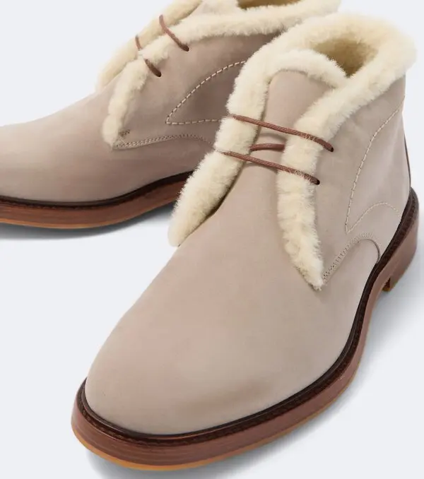Manolo Blahnik Keswick Shearling-lined Leather Desert Boots