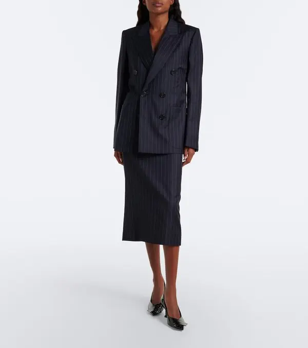 Givenchy Pinstripe Wool Pencil Skirt