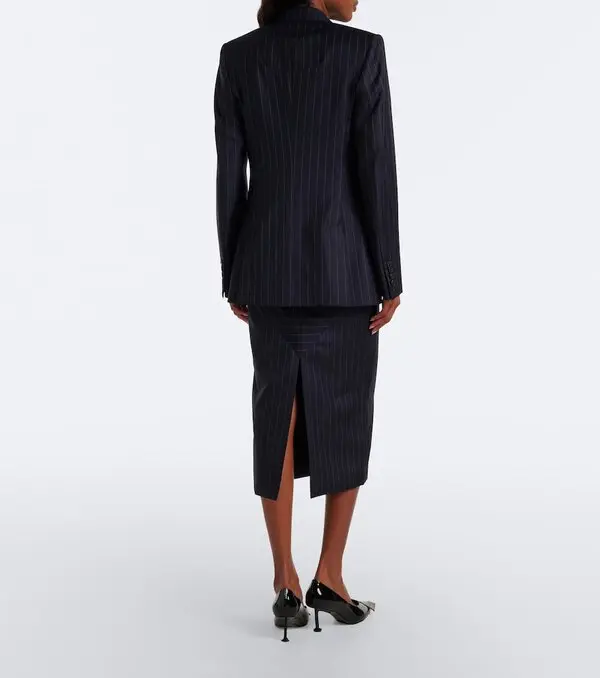 Givenchy Pinstripe Wool Pencil Skirt