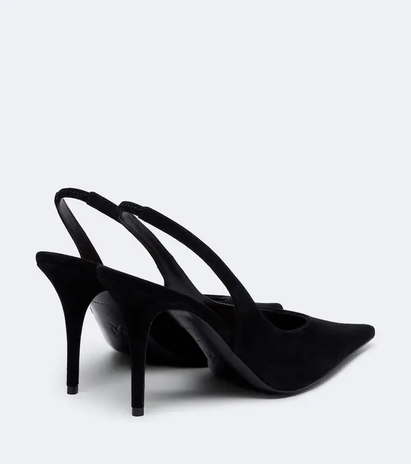 Amina Muaddi Anok Suede Slingback Pumps