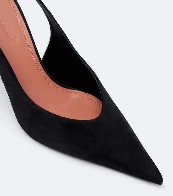 Amina Muaddi Anok Suede Slingback Pumps