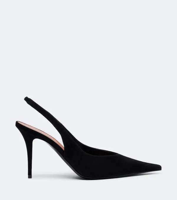 Amina Muaddi Anok Suede Slingback Pumps