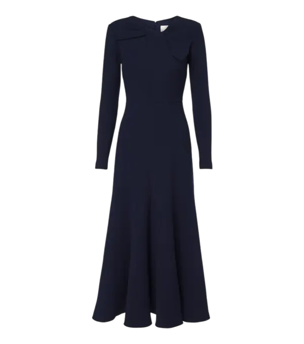 Roland Mouret Bow-detail Wool Crêpe Cocktail Dress - Blue