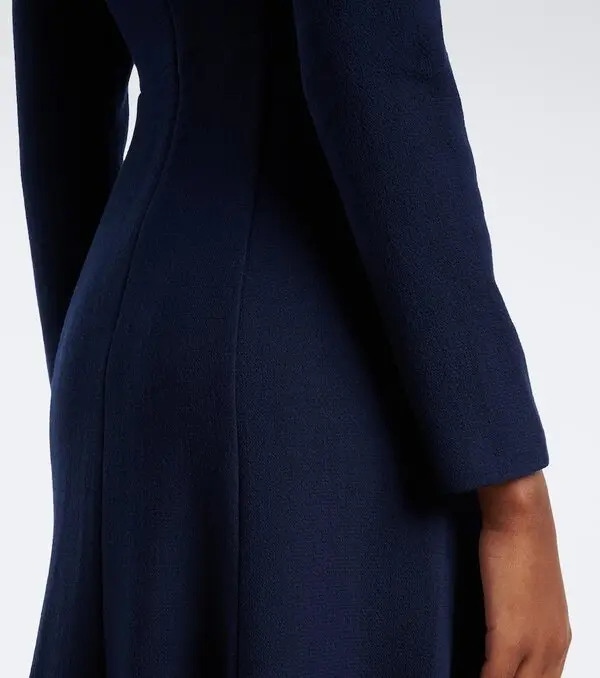 Roland Mouret Bow-detail Wool Crêpe Cocktail Dress - Blue
