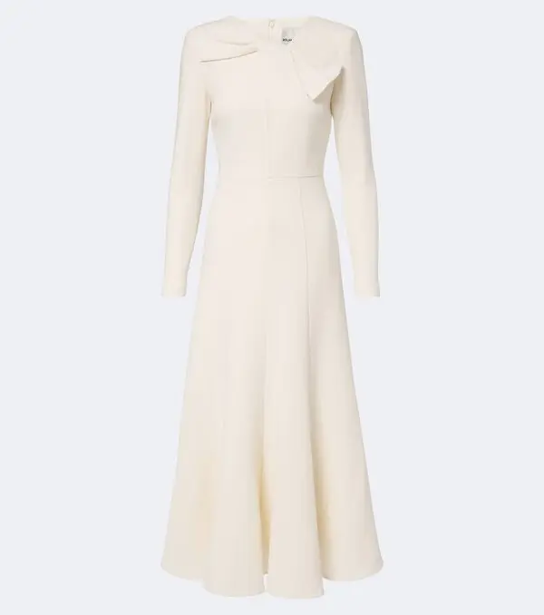 Roland Mouret Bow-detail Wool Crêpe Cocktail Dress - White