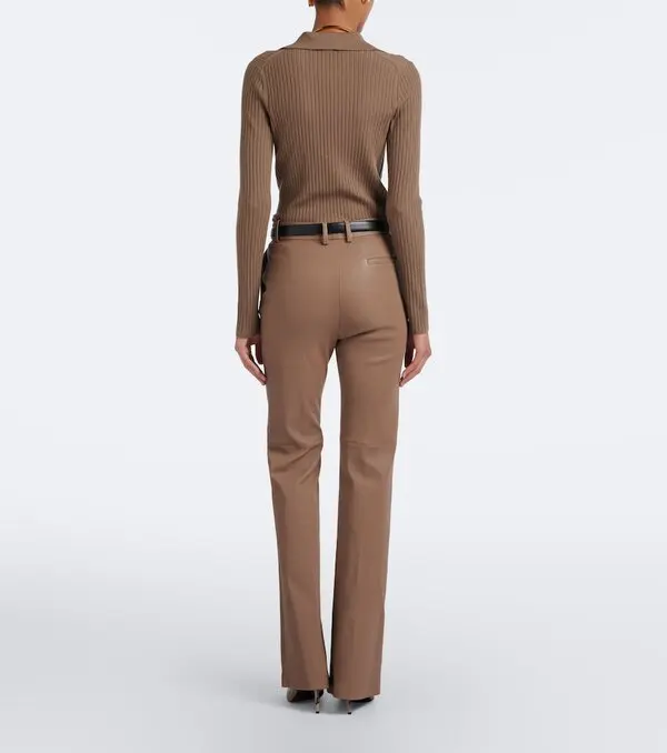 JOSEPH Tafira Leather Flared Pants