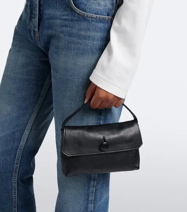 THE ROW Sally Small Leather Top-handle Bag - Black