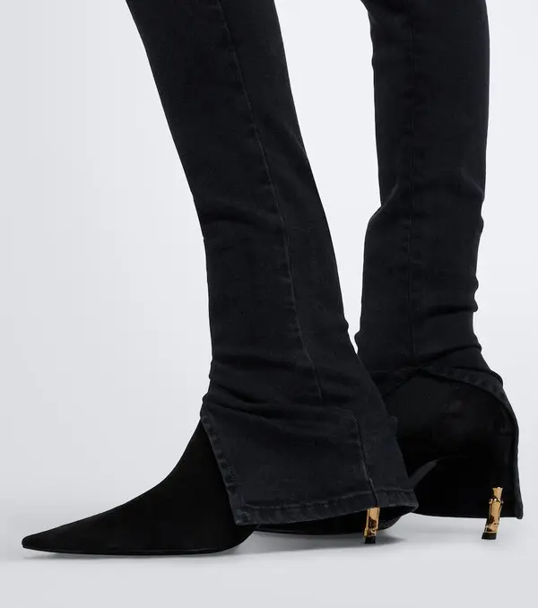 Gucci Embellished Suede Ankle Boots