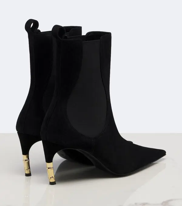 Gucci Embellished Suede Ankle Boots