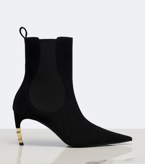 Gucci Embellished Suede Ankle Boots