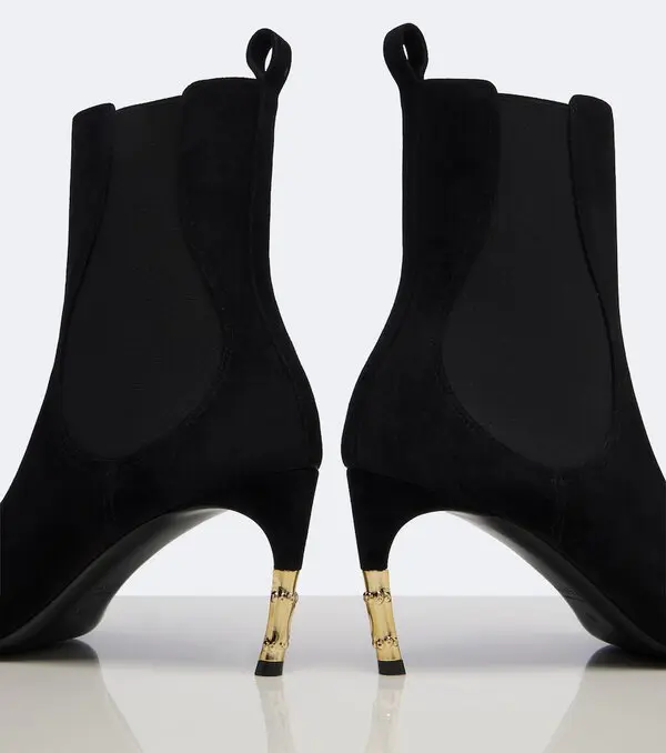 Gucci Embellished Suede Ankle Boots