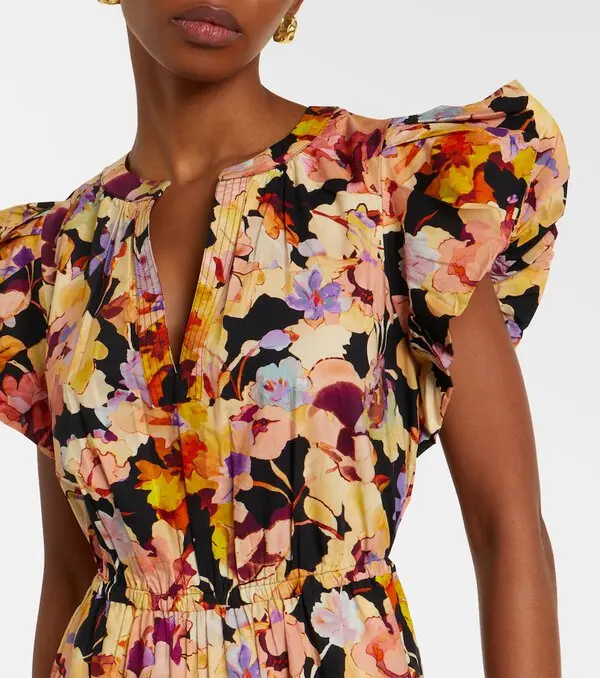 Ulla Johnson Floral Cotton Poplin Midi Dress - Multicoloured