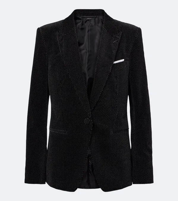 TOM FORD Polka-dot Cotton Velvet Blazer