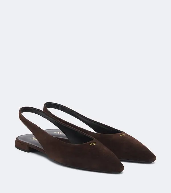 Prada Suede Slingback Flats