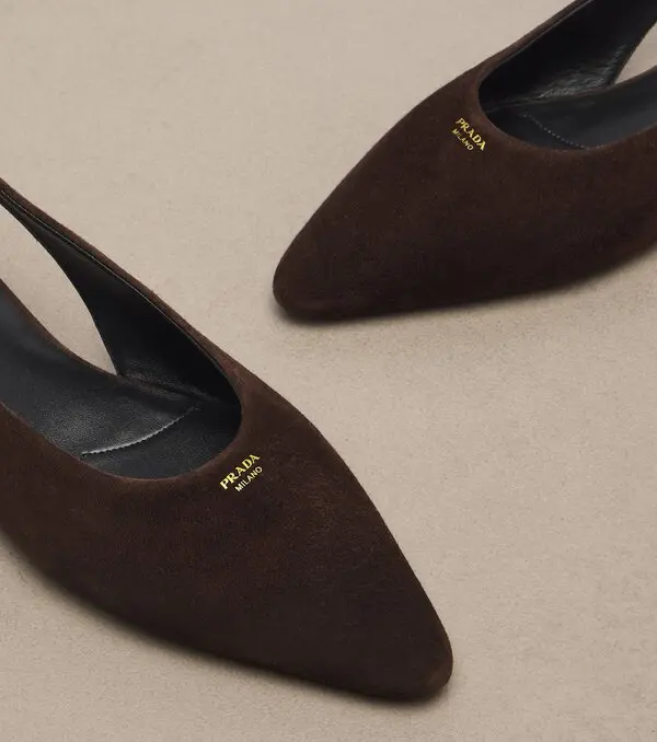 Prada Suede Slingback Flats