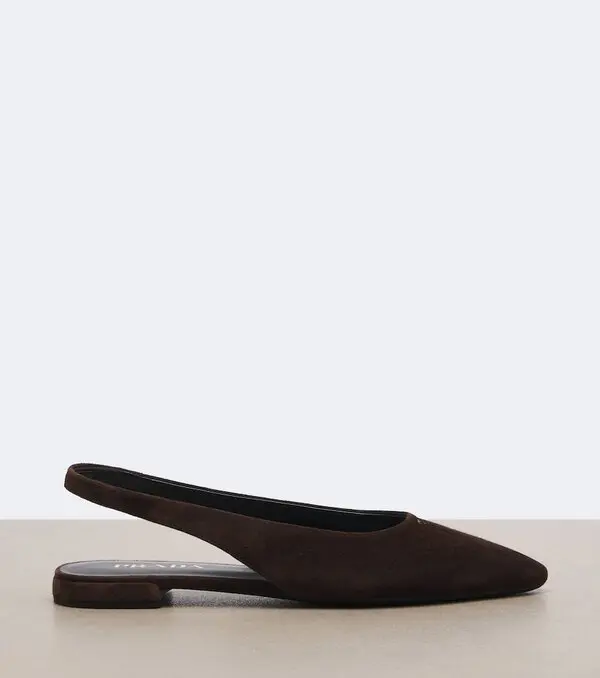 Prada Suede Slingback Flats