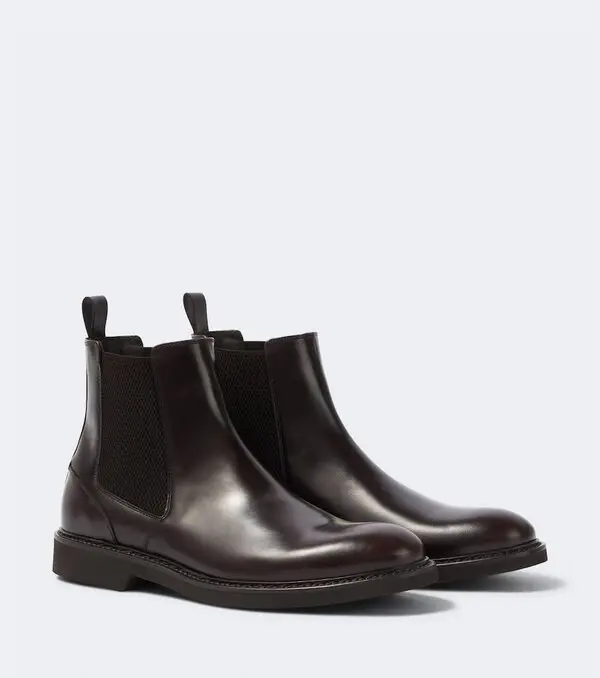 Canali Leather Chelsea Boots