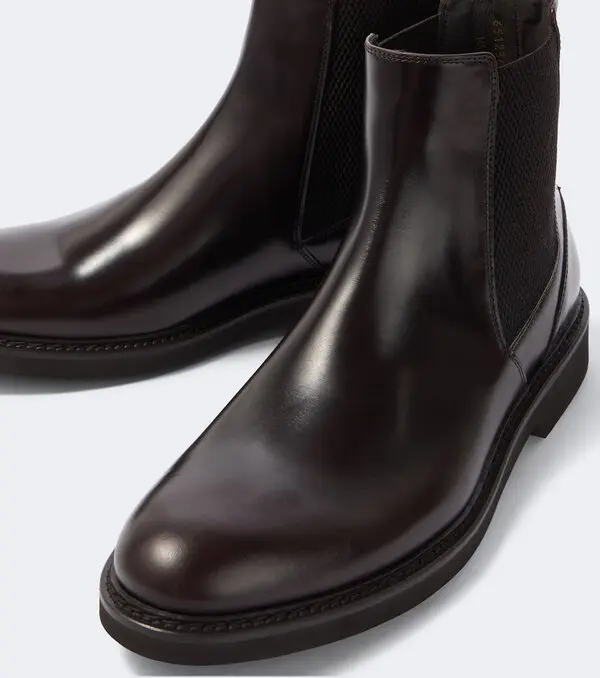 Canali Leather Chelsea Boots