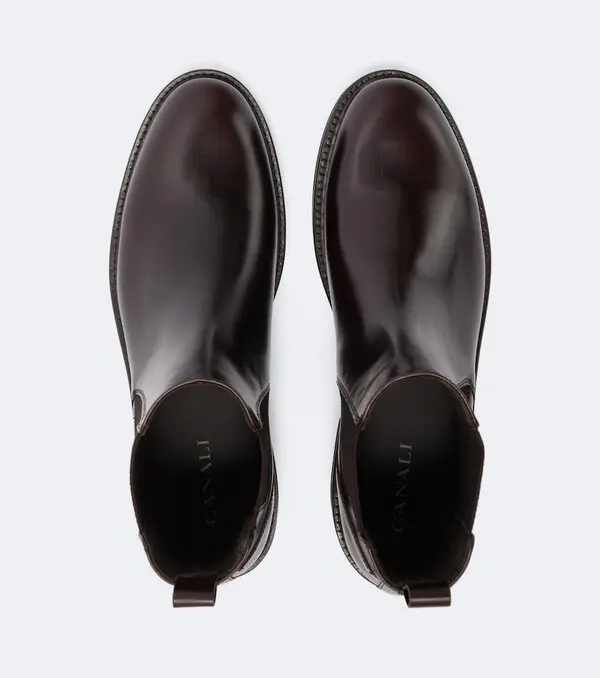Canali Leather Chelsea Boots