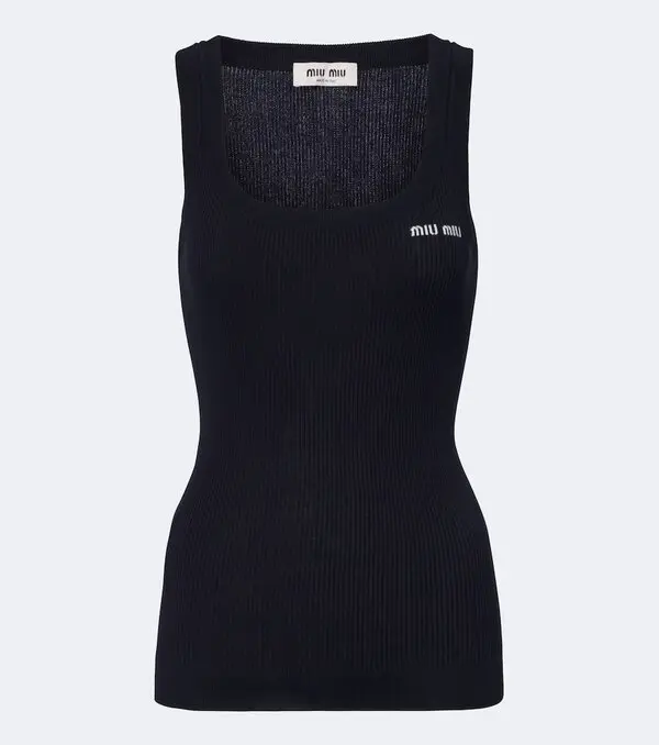 Miu Miu Ribbed-knit Cotton Tank Top