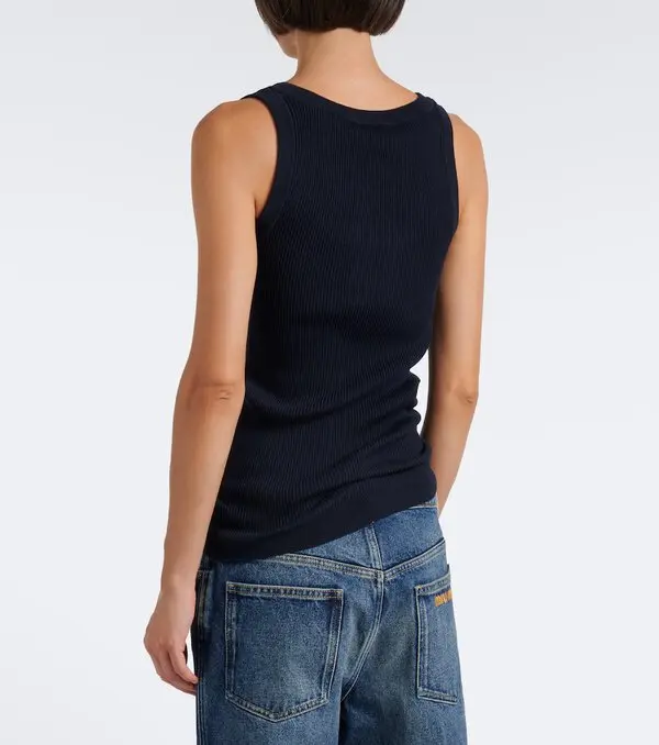 Miu Miu Ribbed-knit Cotton Tank Top