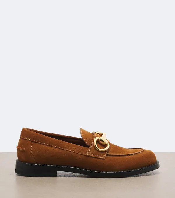 Gucci Horsebit Suede Loafers