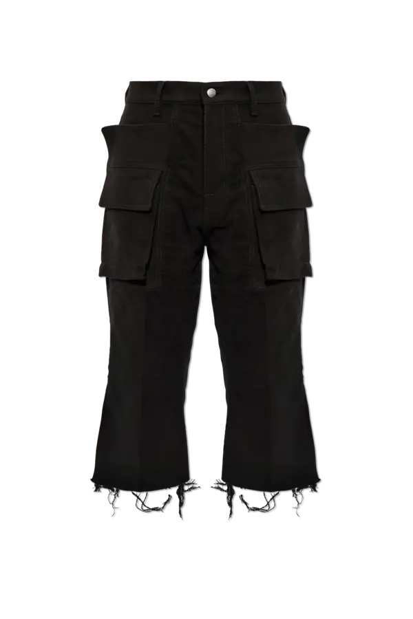 Rick Owens Shorts With Raw Hem