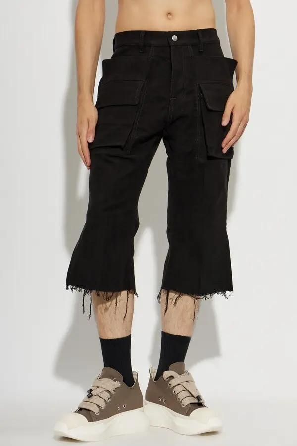Rick Owens Shorts With Raw Hem