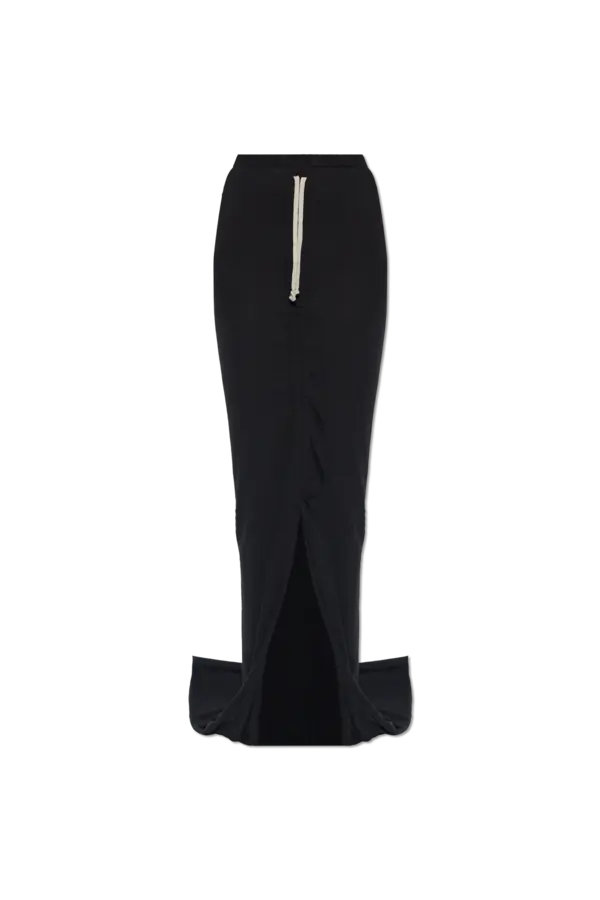 Rick Owens Long Skirt With Slit - Black
