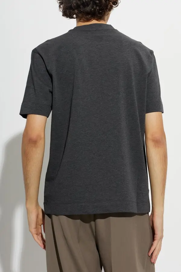 Emporio Armani T-shirt With Embroidered Logo - Grey
