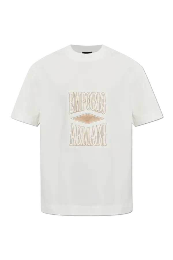 Emporio Armani T-shirt With Embroidered Logo - White