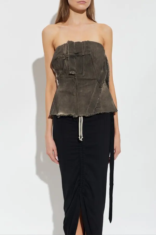 Rick Owens Top With Bare Shoulders And Decorative Strap