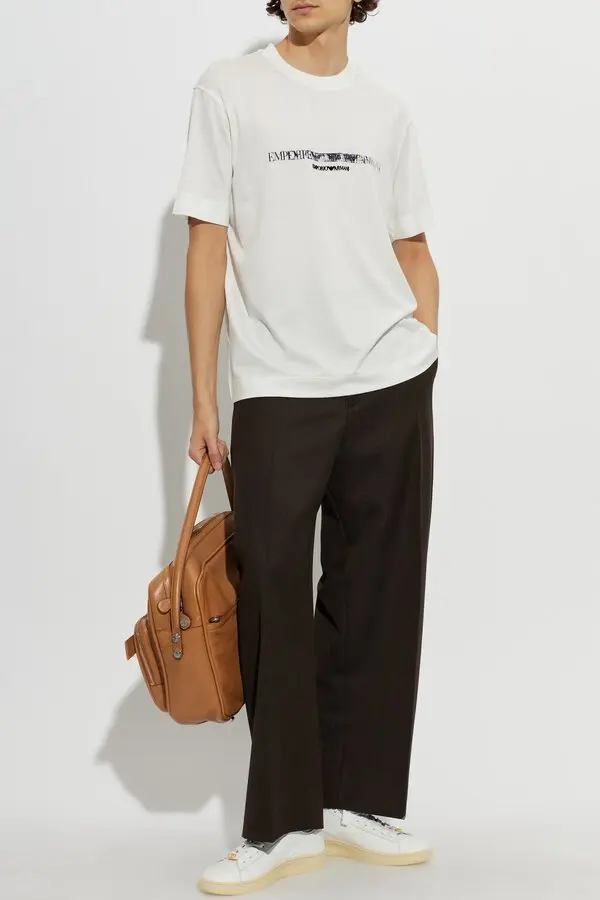 Emporio Armani T-shirt With A Velvet-finish Logo